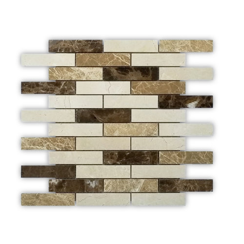 Mango Tile Kingsway 12" x 12" Marble Mosaic Subway Wall & Floor Tile ...