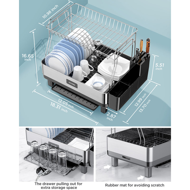rayintelligent Stainless Steel 2 Tier Dish Rack & Reviews | Wayfair