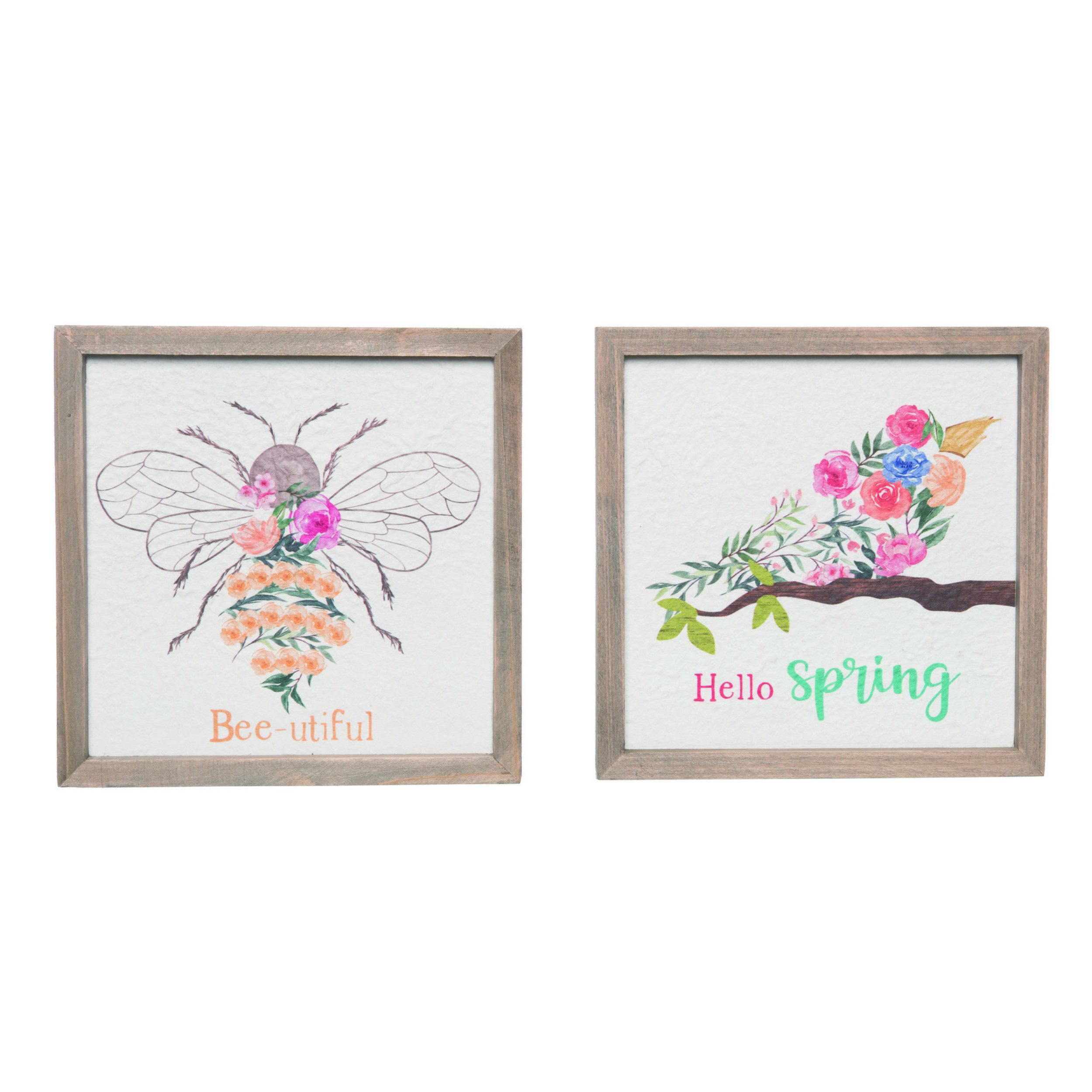 August Grove® Wood Spring Time Block Decor Set of 2 Spring Home ...