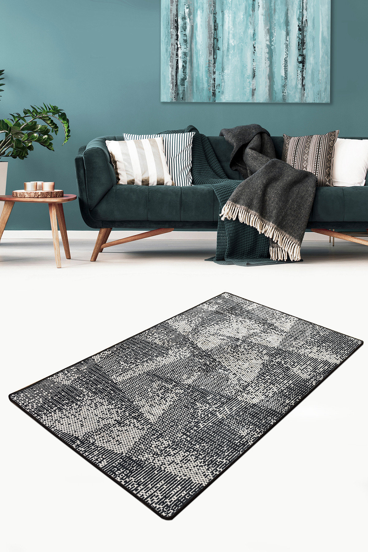 East Urban Home Maleeha Abstract Machine Made Flatweave Polyester ...