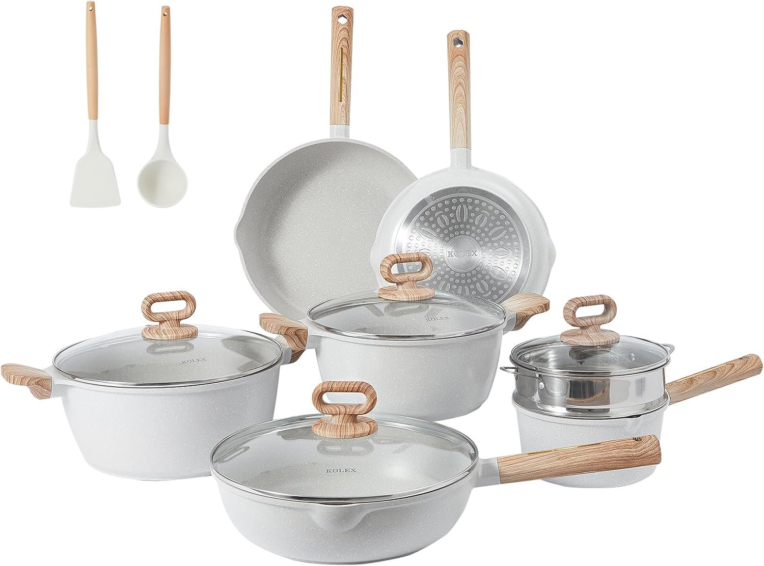 Kazoo Nonstick Cookware Set 13-Piece, Healthy Pots And Pans Set, Non ...