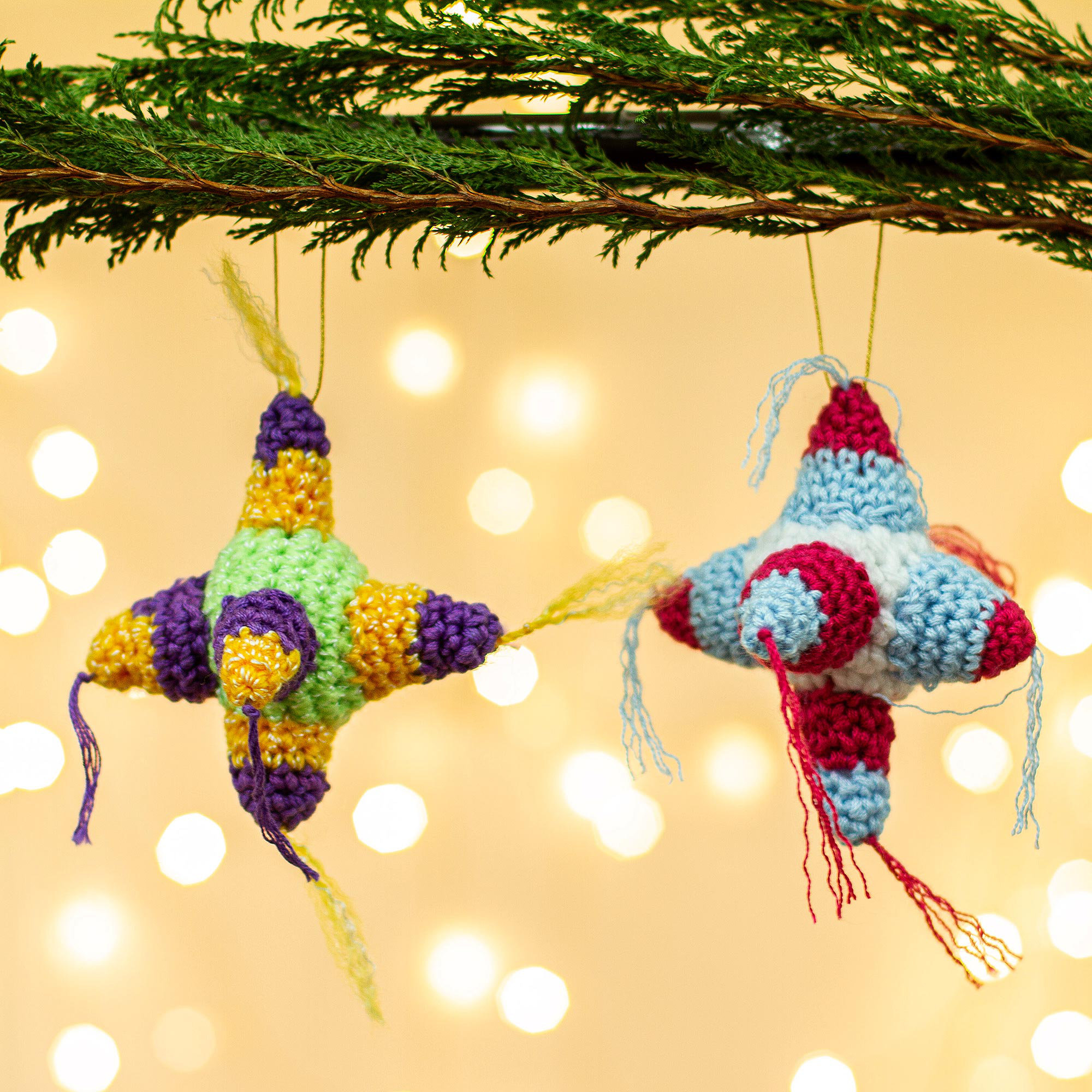The Holiday Aisle® Handmade Piñata Fun Crocheted Ornaments (Pair ...