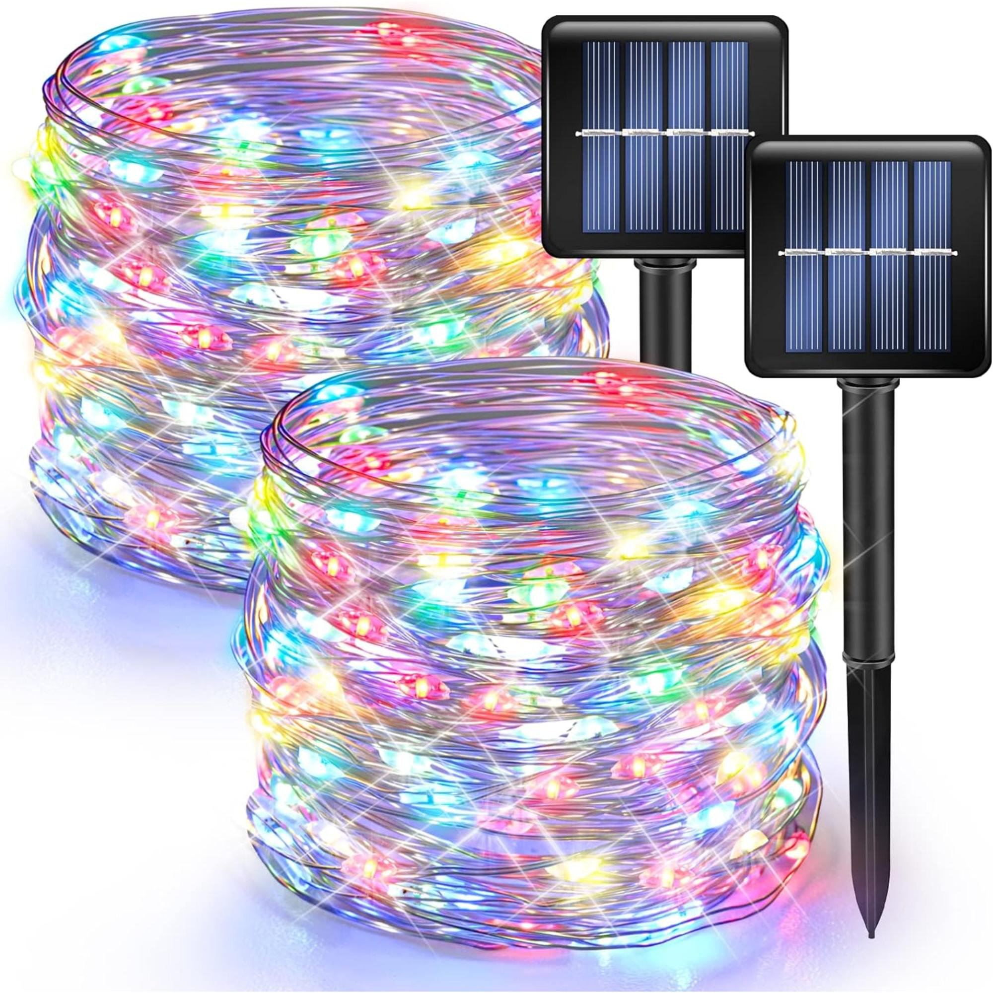 The Holiday Aisle® 2 Pack Solar String Lights Outdoor, Total 80ft ...