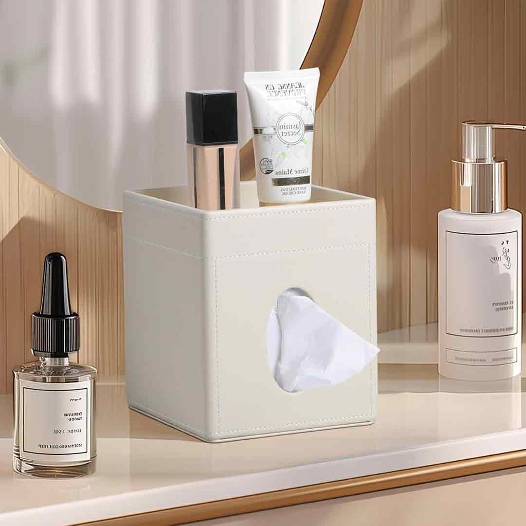 Latitude Run® Tissue Box Cover, PU Leather Square Tissue Box Holder ...