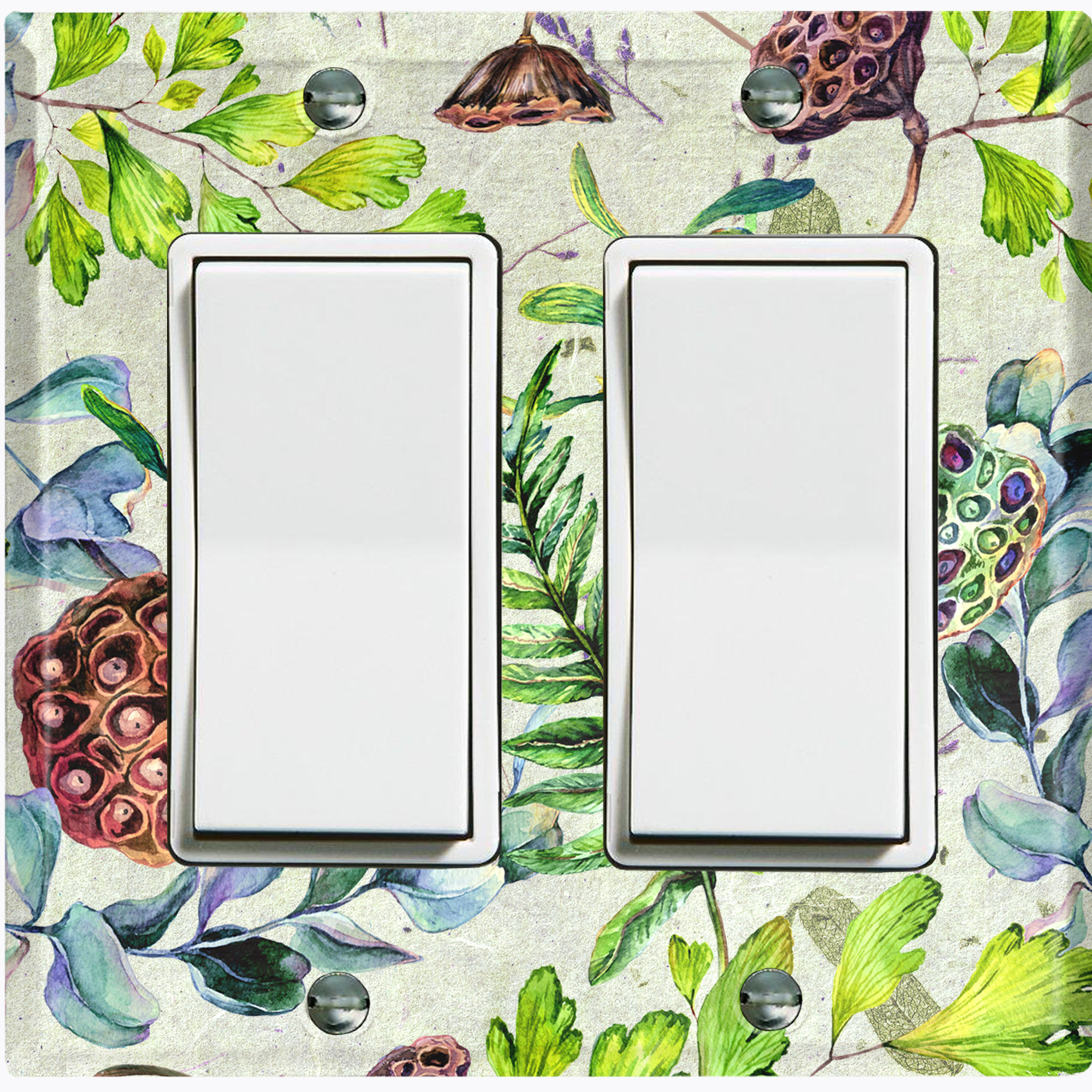 WorldAcc Metal Light Switch Plate Outlet Cover (Cotton Flower Root Leaf ...