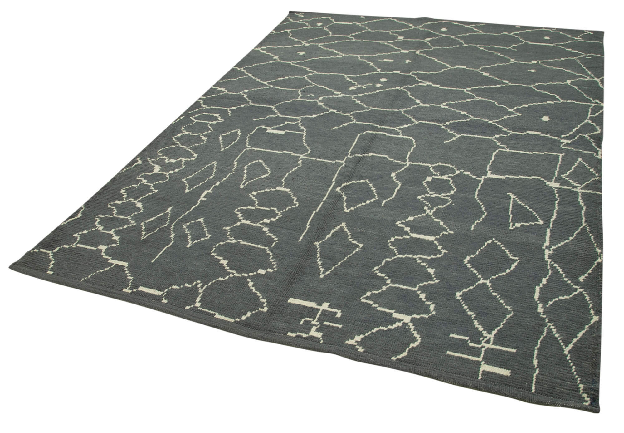 Union Rustic Madisun Grey Geometric Wool Handmade Area Rug | Wayfair