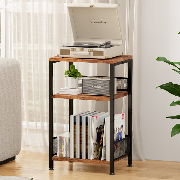 17 Stories 3 Tier Record Player Stand Audio Rack & Reviews | Wayfair