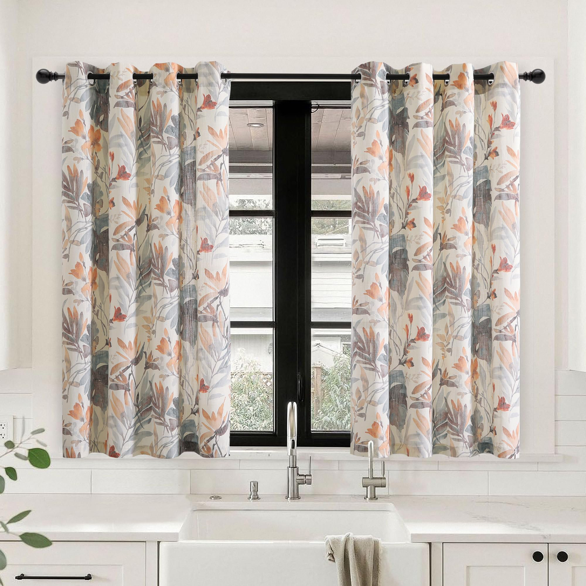 Bayou Breeze Burlap Effect Drape Window Curtains 2 Panel | Wayfair