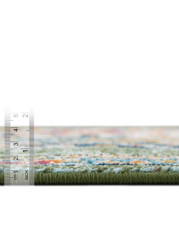 Langley Street Galyean Abstract Green/Orange Area Rug & Reviews | Wayfair