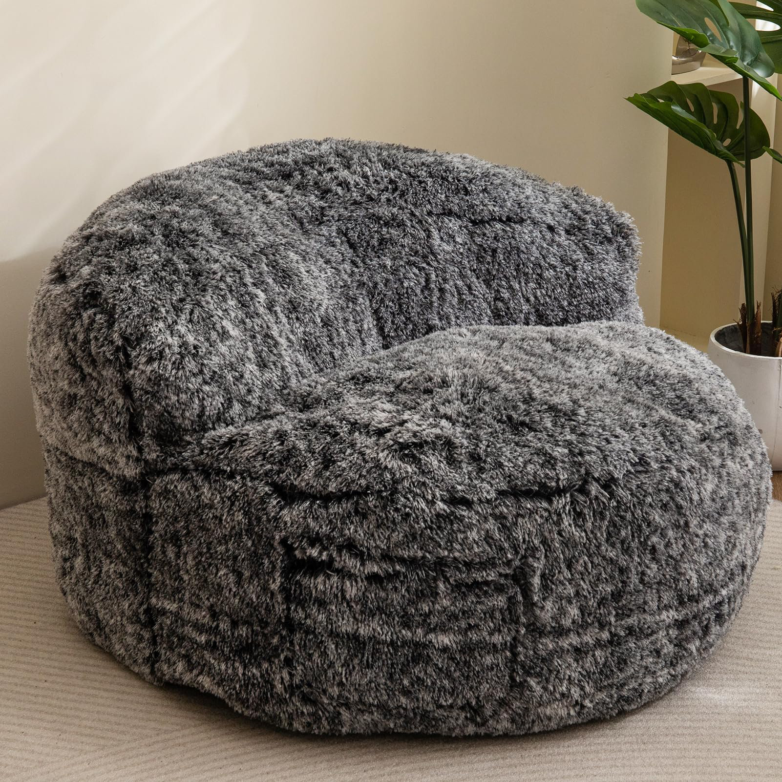 Trule Giant Bean Bag Chair, Faux Fur Bean Bag Couch With Filler Large ...