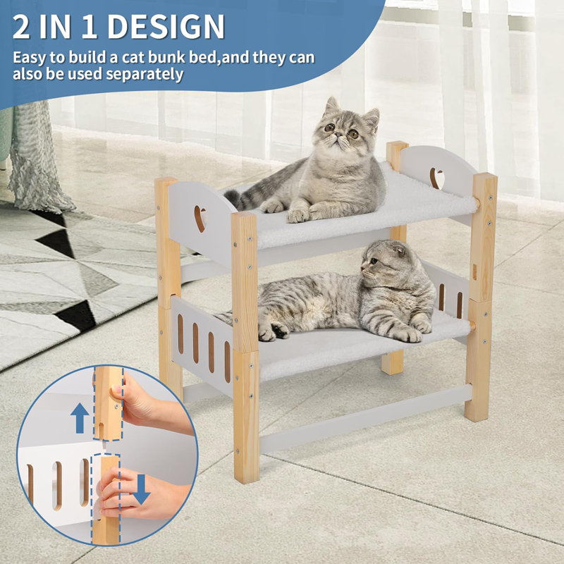 Tucker Murphy Pet™ Sturdy Pine Wooden Cat Bed | Wayfair
