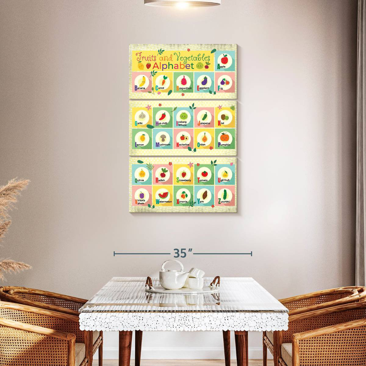 Zoomie Kids Ashelle Healthy Food Alphabet Chart | Wayfair