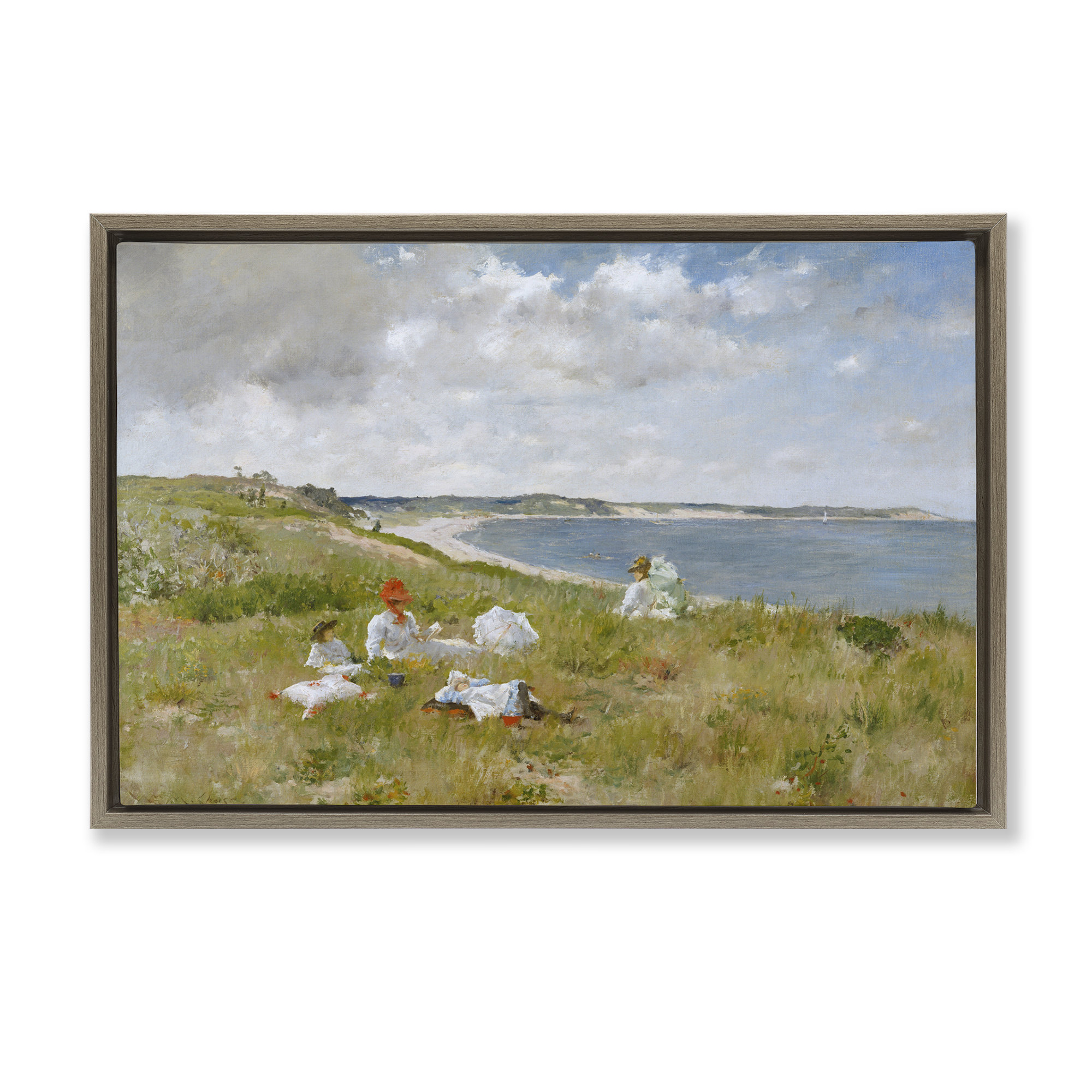 Highland Dunes Clasical Idle Hours Painting Black Framed Floater Canvas ...