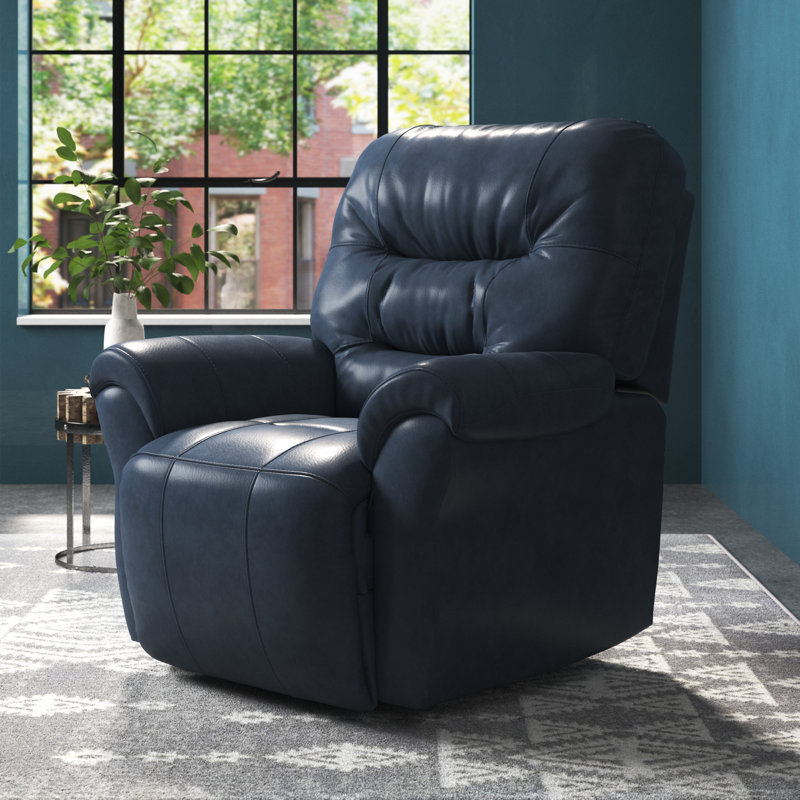 Craft'd 40.5" Wide Genuine Leather Manual Rocker Standard Recliner ...