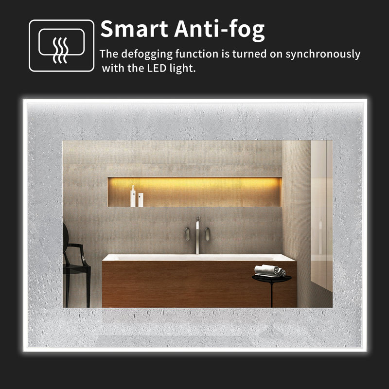 Wrought Studio™ LED Mirror Wall-mounted Mirror | Wayfair