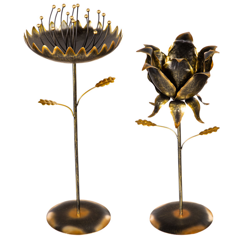 Wildon Home® Auttum Plant And Flower Metal Garden Statue | Wayfair