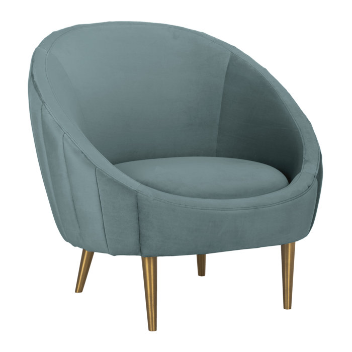 SafaviehCouture Razia Velvet Barrel Chair & Reviews | Wayfair