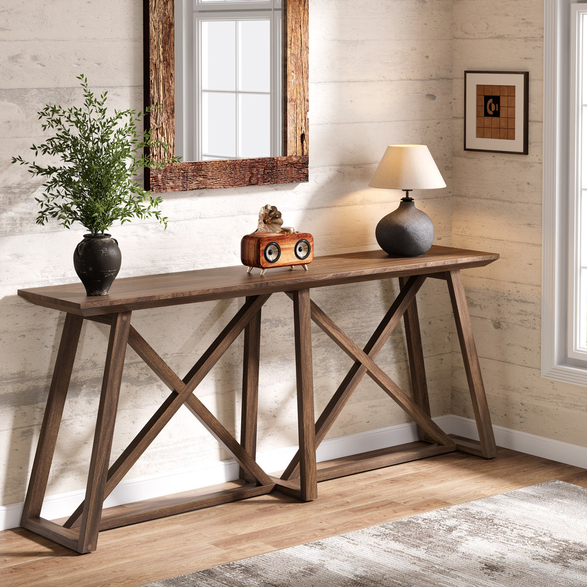 Gracie Oaks 70.9-Inch Console Table, Extra Long Entryway Entry Table ...