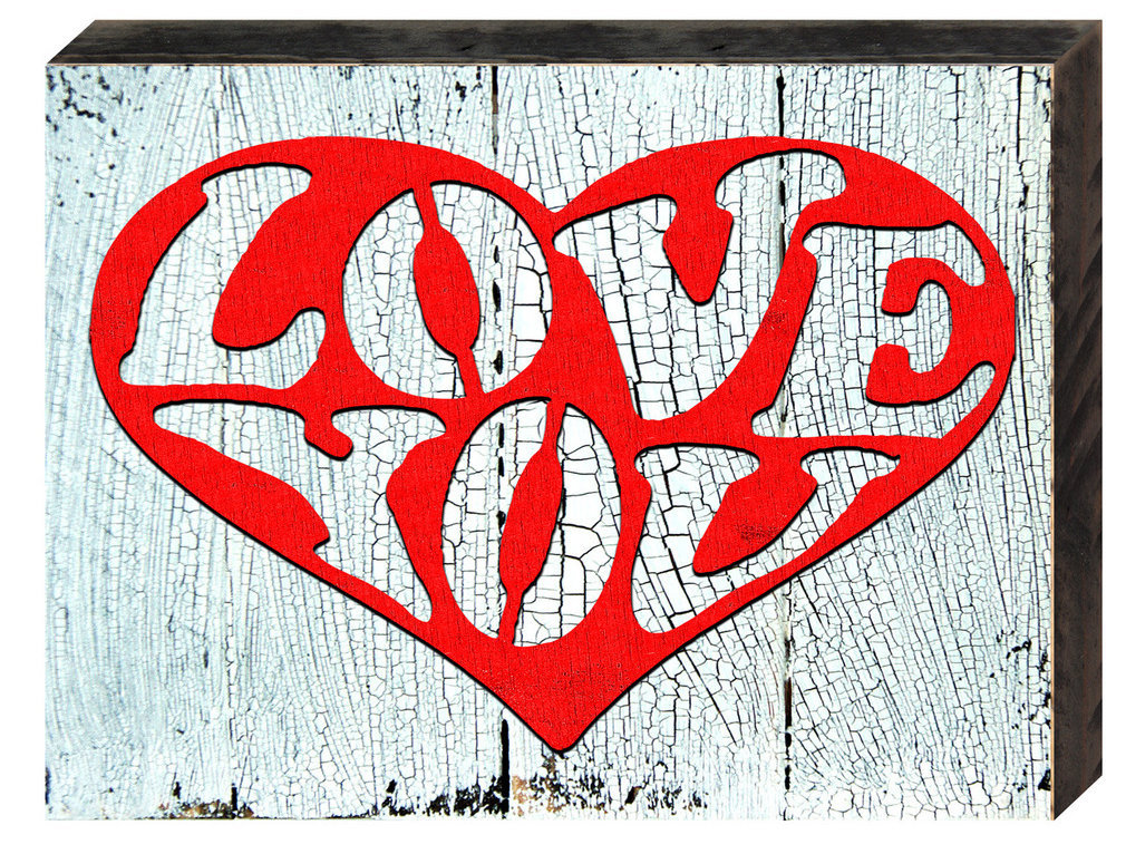 Designocracy I Love You Heart Rustic Wooden Board Wall Décor | Wayfair
