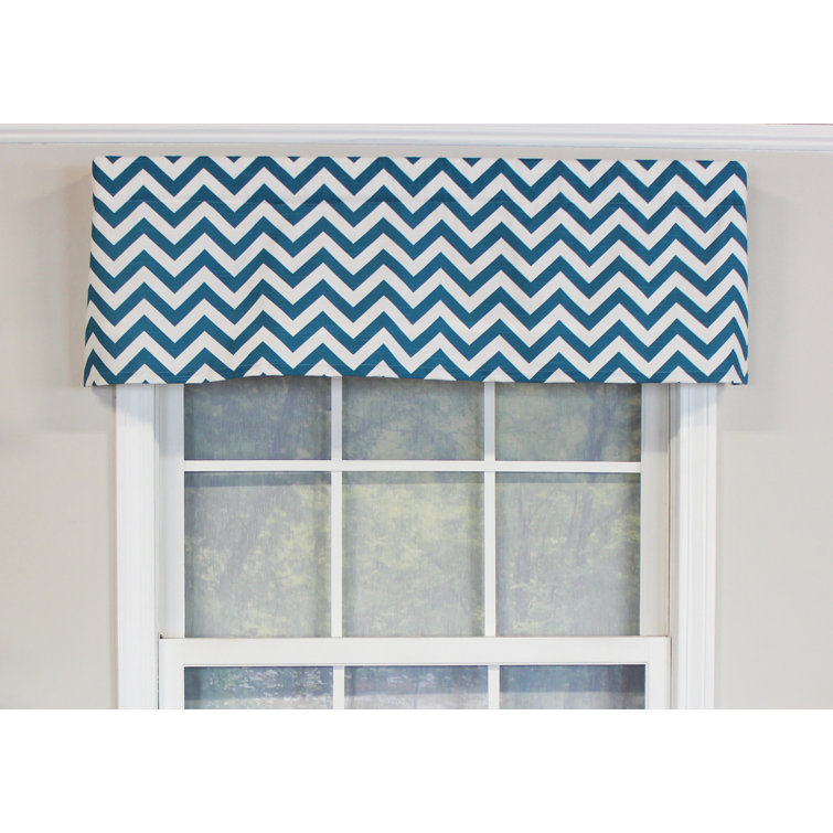 East Urban Home Chevron Cotton Blend Tailored 50'' W Window Valance ...