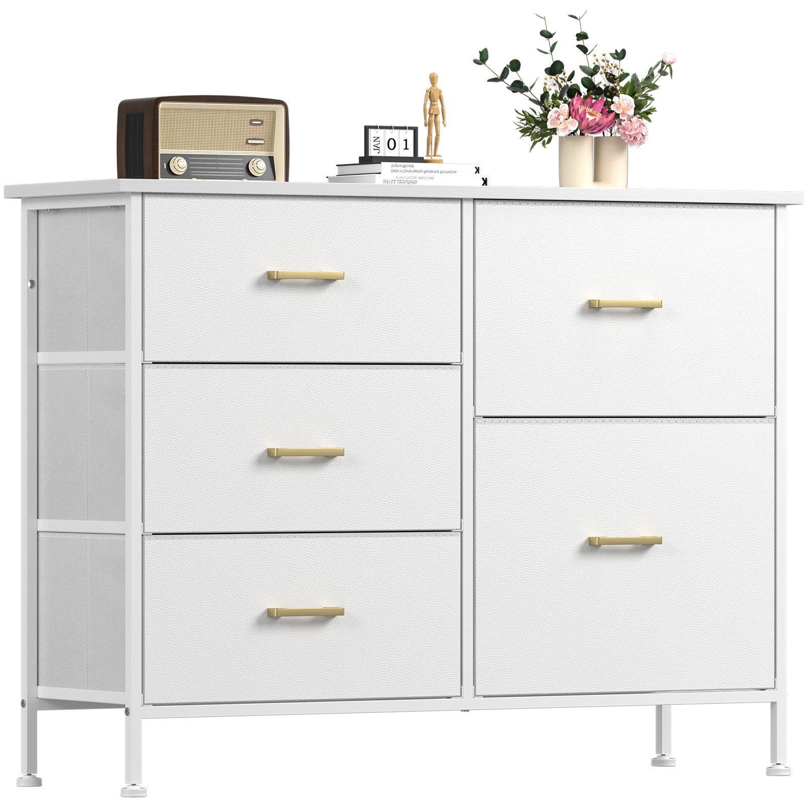 Mercer41 Commode pour chambre 5 tiroirs, meuble télé, rangement pour ...