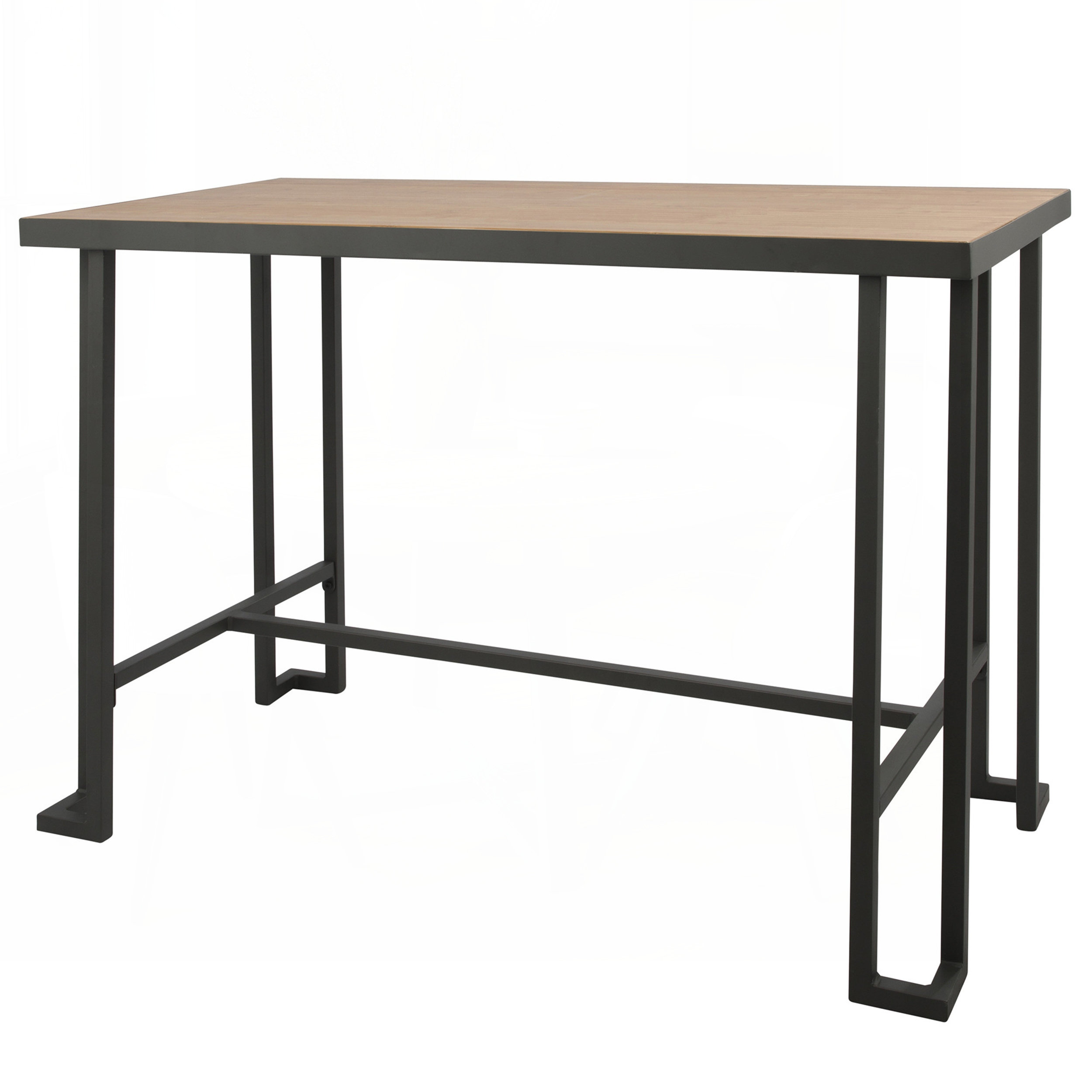 17 Stories Roman Industrial Counter Table in Grey and Natural by ...
