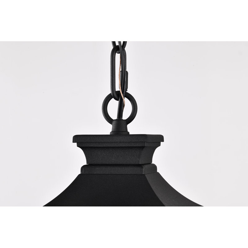 Winston Porter Keicha Matte Black 1 -Bulb 17.25" H Outdoor Hanging ...