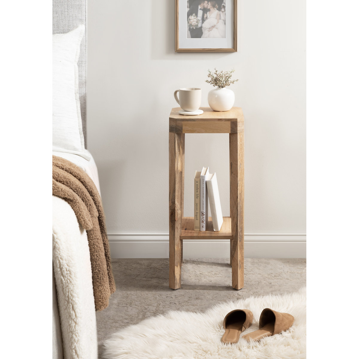 Latitude Run® Ardentown Square Tiered Wood Drink Table & Reviews | Wayfair