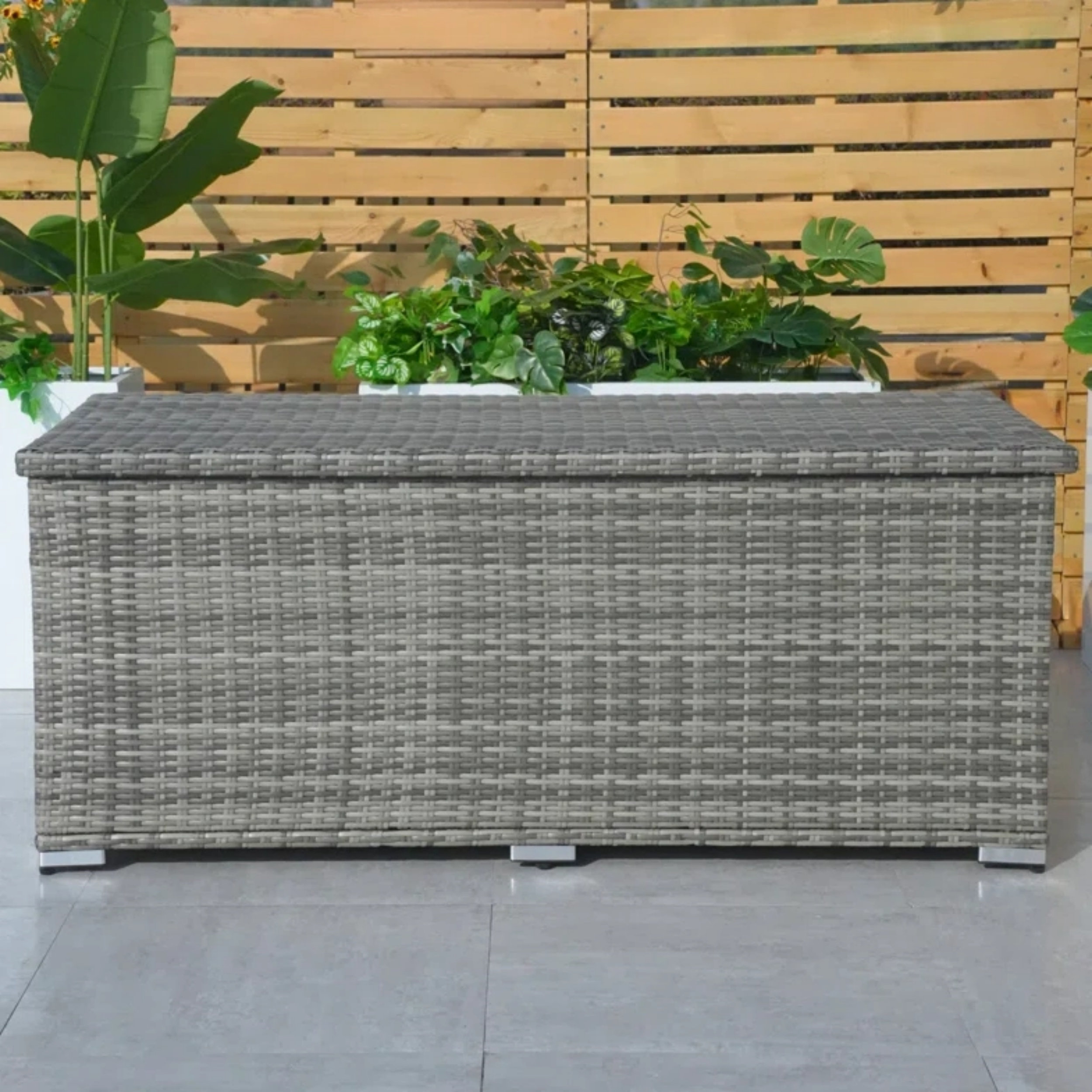 Moda Furnishings Water Resistant Metal Lockable Deck Box | Wayfair