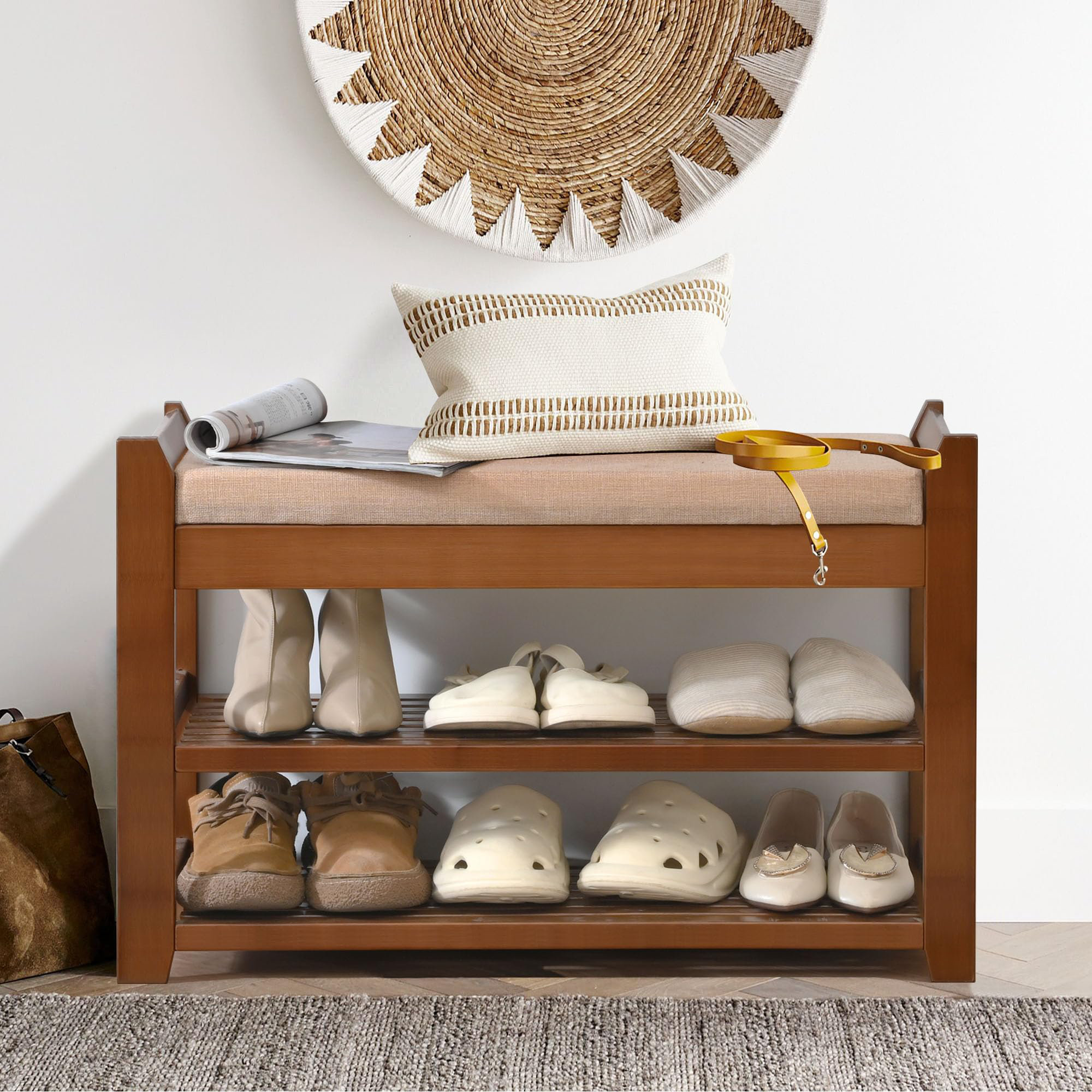 Foundry Select Shoe Rack Bench with Storage 27.6 in | Wayfair