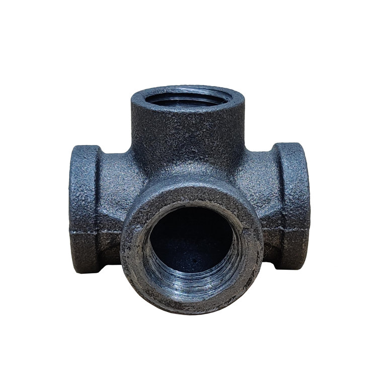 FixtureDisplays 1/2" Black Pipe 4-Way Connector With 4 Mounting Holes ...