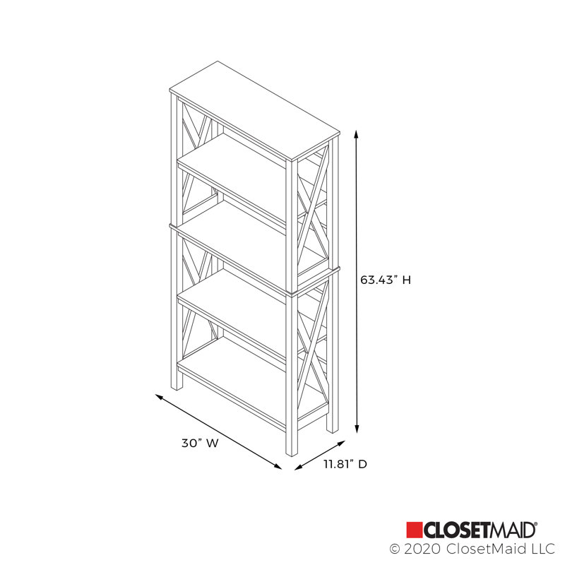 ClosetMaid X-Frame Furniture 63.43" H x 30" W Etagere Bookcase ...