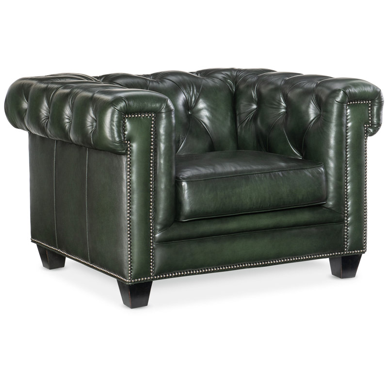 Hooker Furniture Charleston 47" Wide Tufted Genuine Split Grain Leather ...