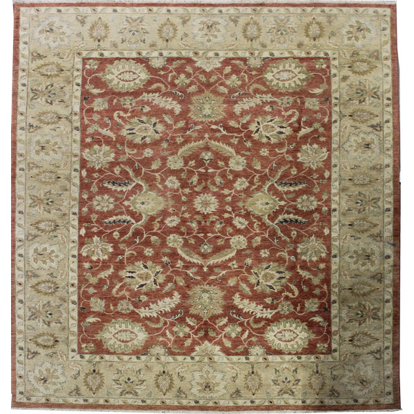MOTI Rugs Nixon Wool Oriental Area Rug in Ivory/Red | Perigold