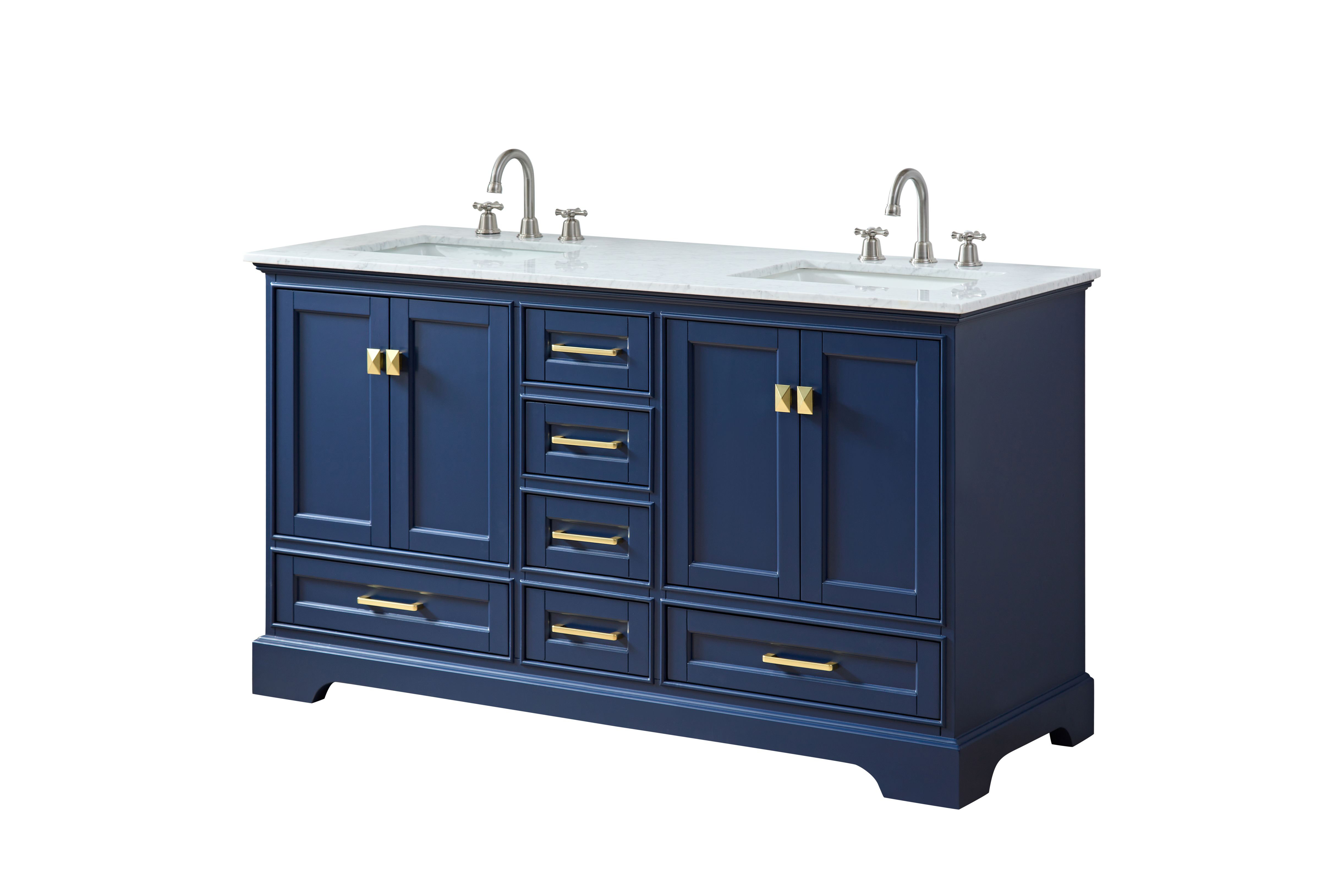 Mercer41 Terti 60'' Double Bathroom Vanity with Wood Top | Wayfair