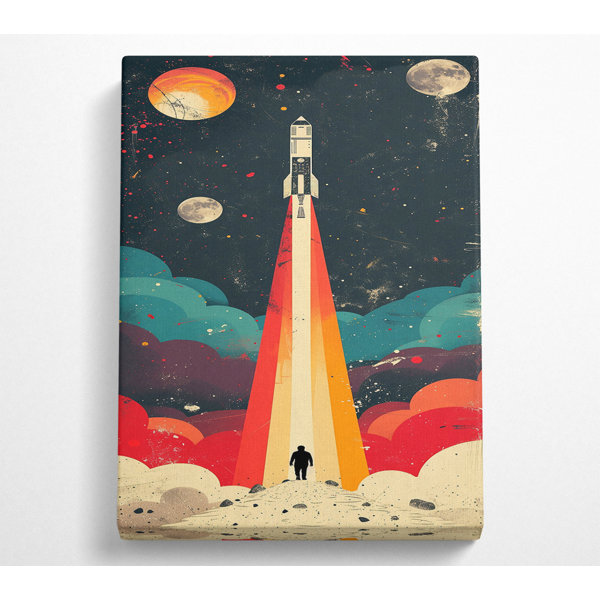 Isabelle & Max Rocket Ship Glying - Wrapped Canvas Art Prints | Wayfair ...