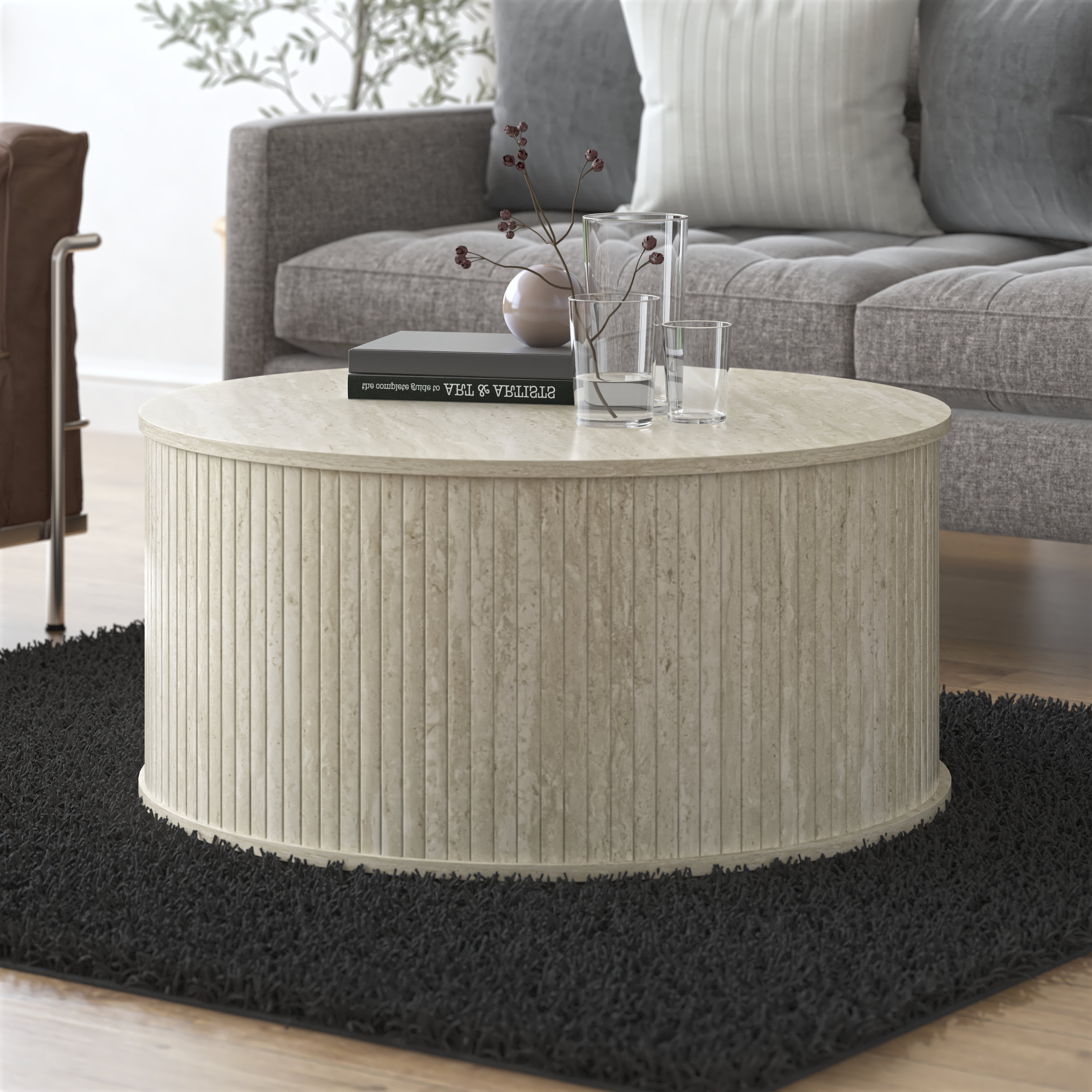 Latitude Run® Aurel Fluted Round Coffee Table | Wayfair