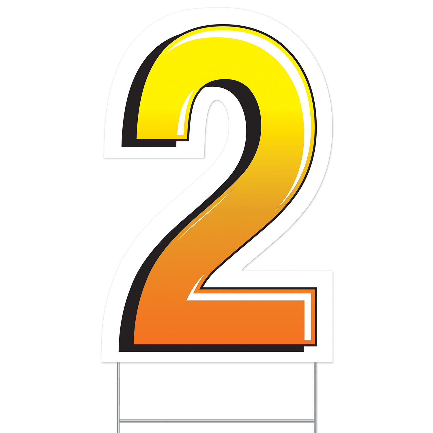 The Party Aisle™ Plastic "2" Yard Sign - 18" - Pack of 3 | Wayfair