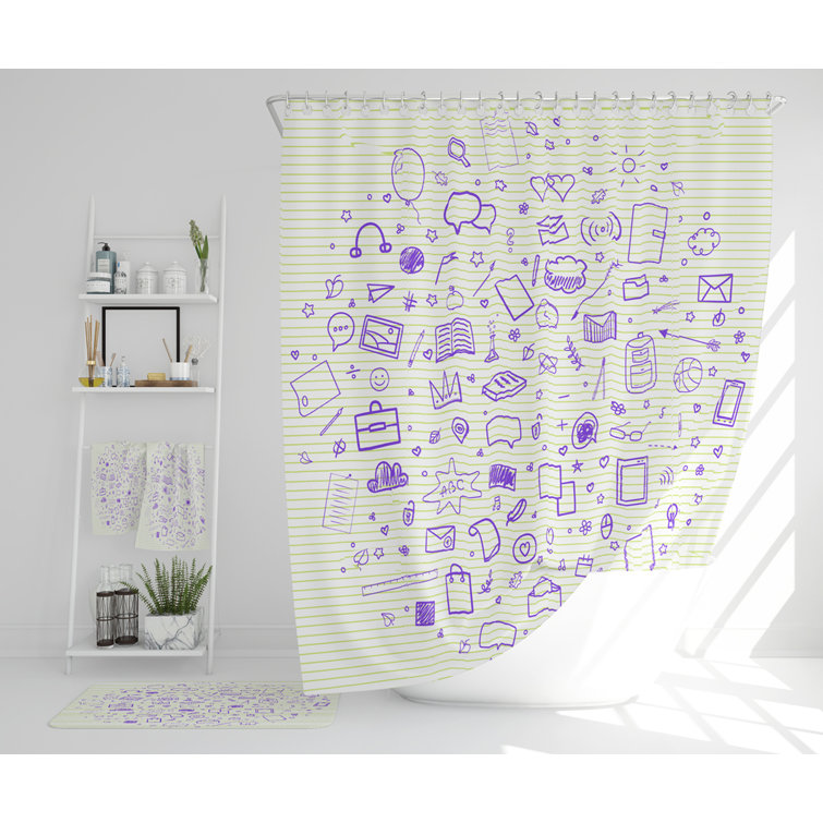 East Urban Home Nevaeha Polyester Shower Curtain Set | Wayfair.co.uk