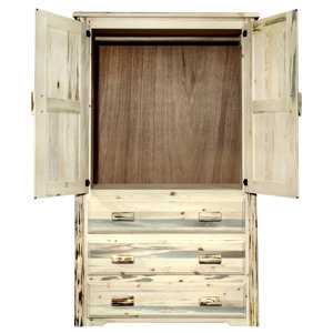 Loon Peak® Montana Collection Lodge Pole Pine Armoire | Wayfair
