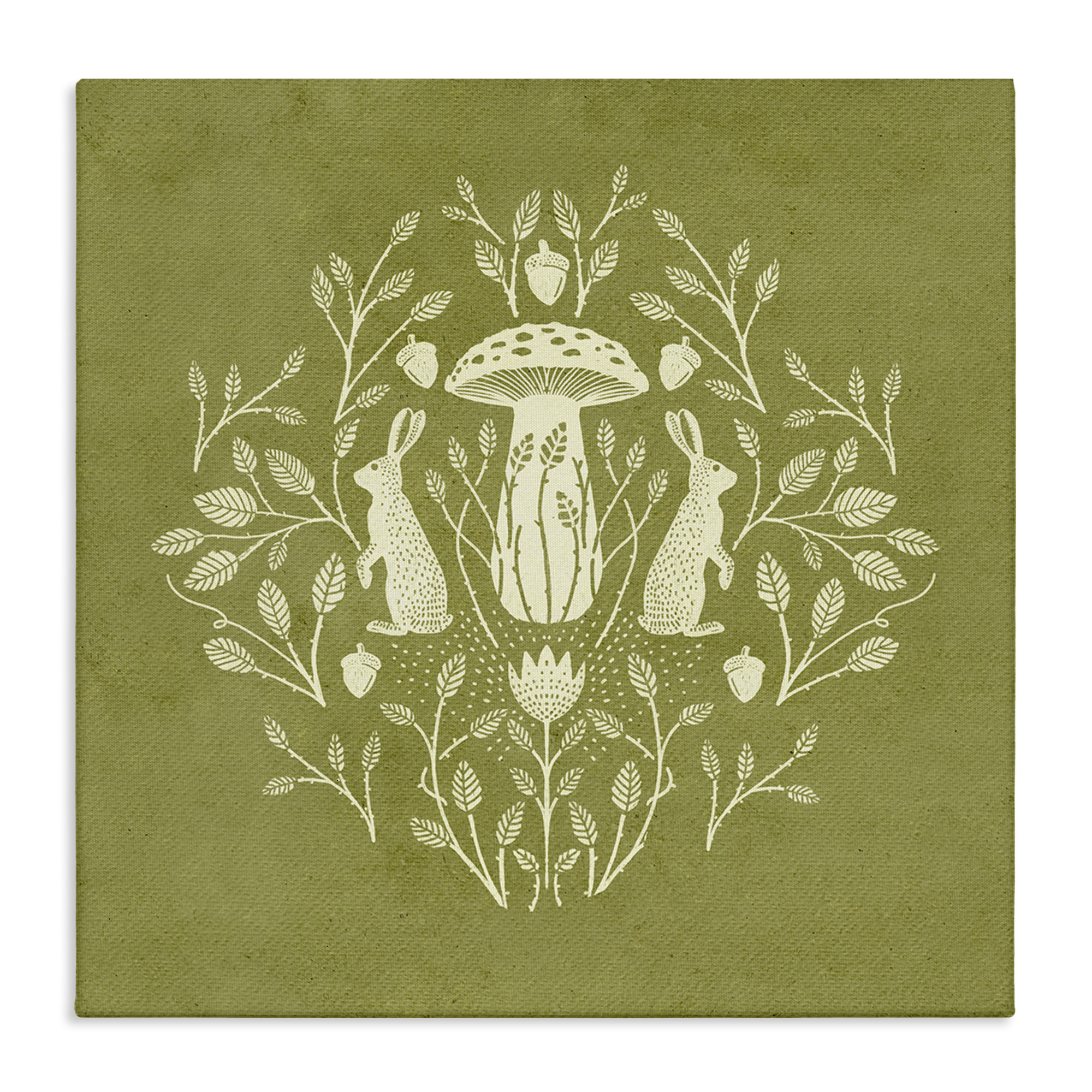 August Grove® Cottagecore Mushroom & Rabbits Canvas Wall Art by Katie O ...