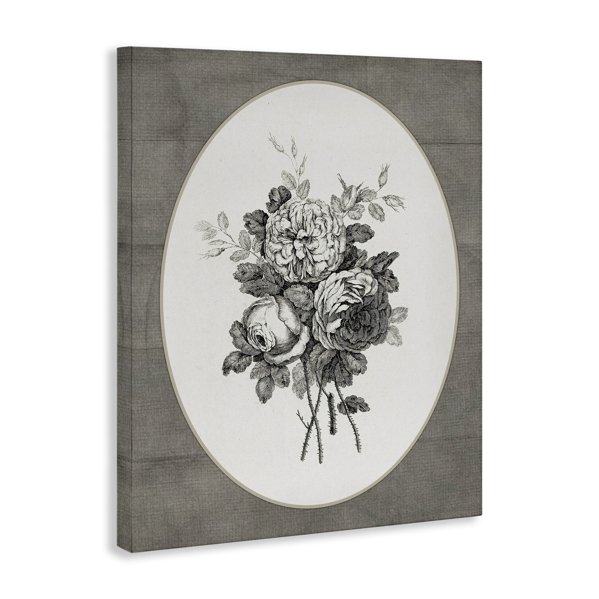 Lark Manor™ Round Vignette of Flowers Canvas Wall Art, design by ...