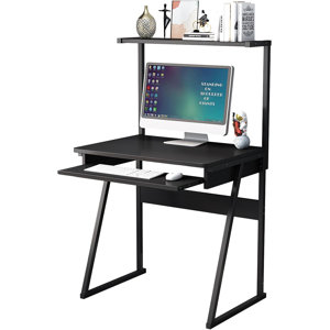 Hokku Designs 2-Tier Computer Desk with Keyboard Tray for Small Spaces ...