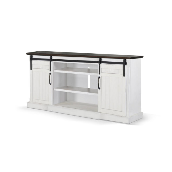Benjara Orso TV Media Console, Fireplace Option, Barn Doors, 78 Inch ...
