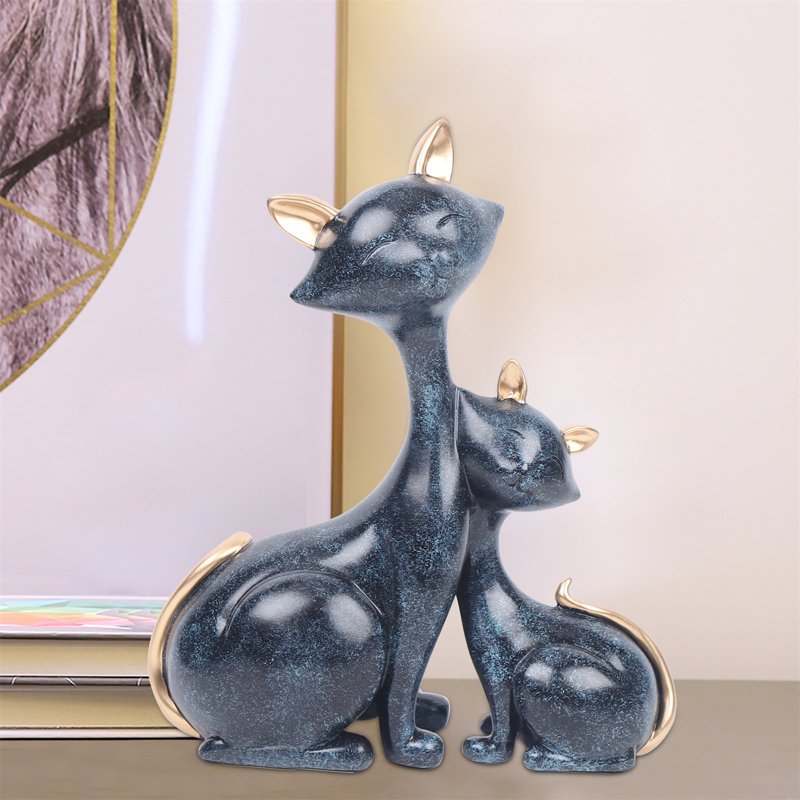 Red Barrel Studio® Decorative Animals Statue Cat Figurine & Reviews ...