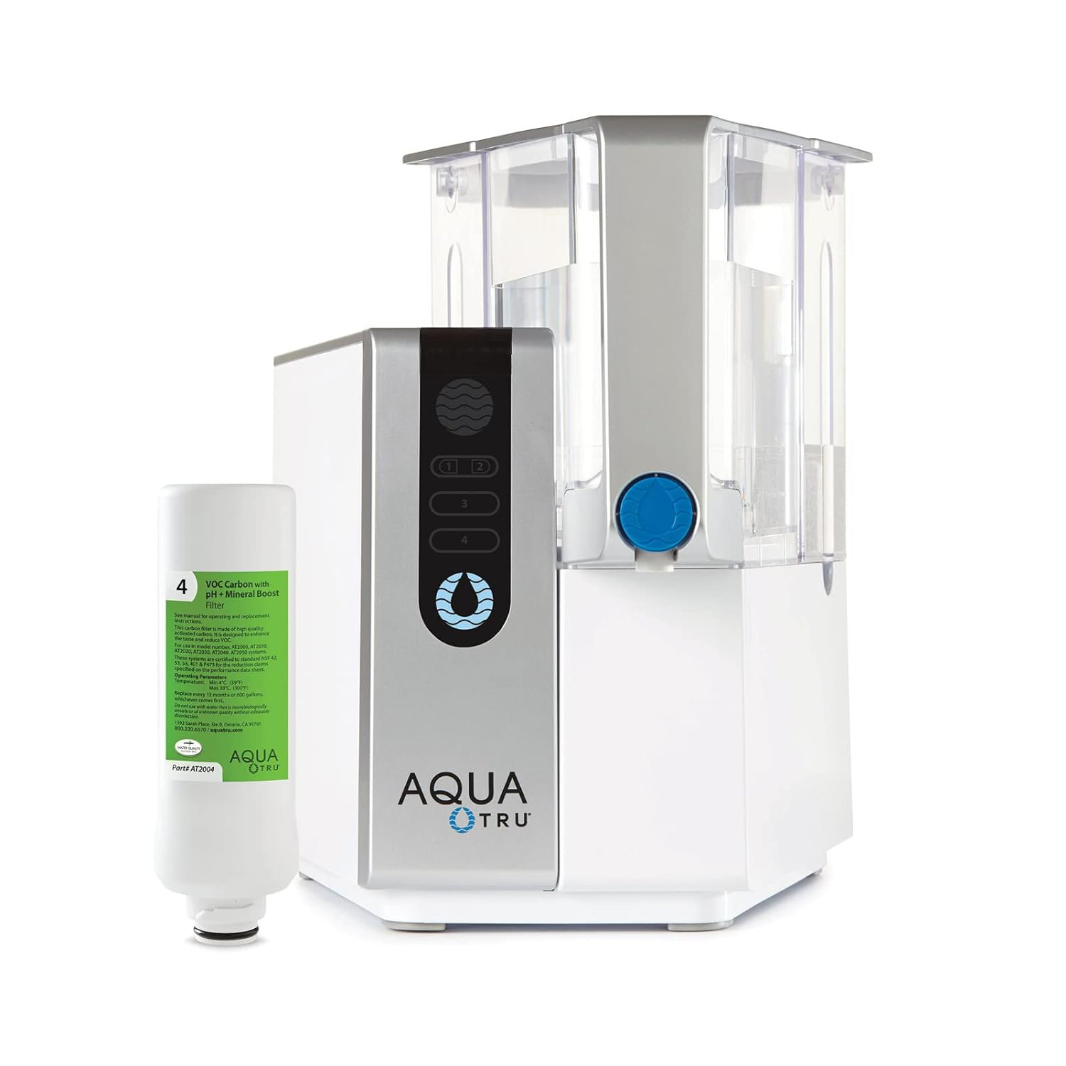 AquaTru Classic Alkaline Countertop Water Filter System PFAS Reverse ...