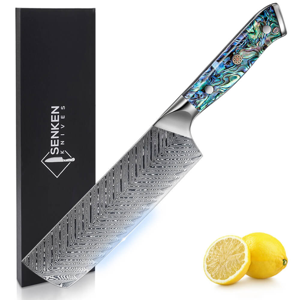 Senken Knives 67-layer Damascus Steel Cleaver Knife With Abalone Shell ...