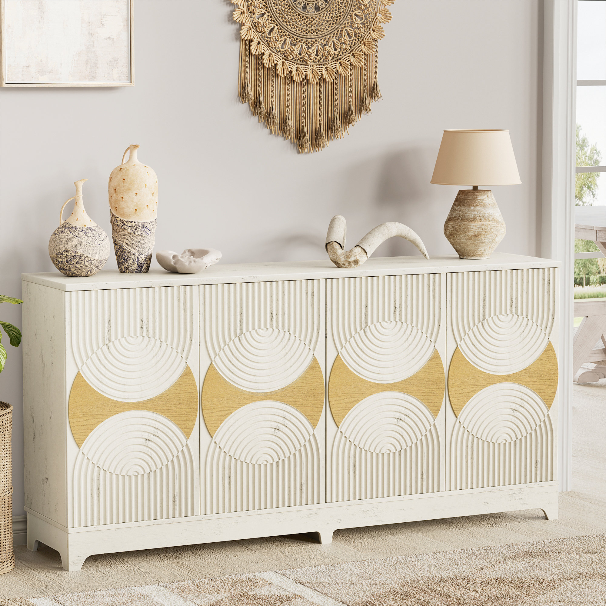 Bay Isle Home™ Ceira Sideboard Buffet Cabinet With Storage Bedroom For ...