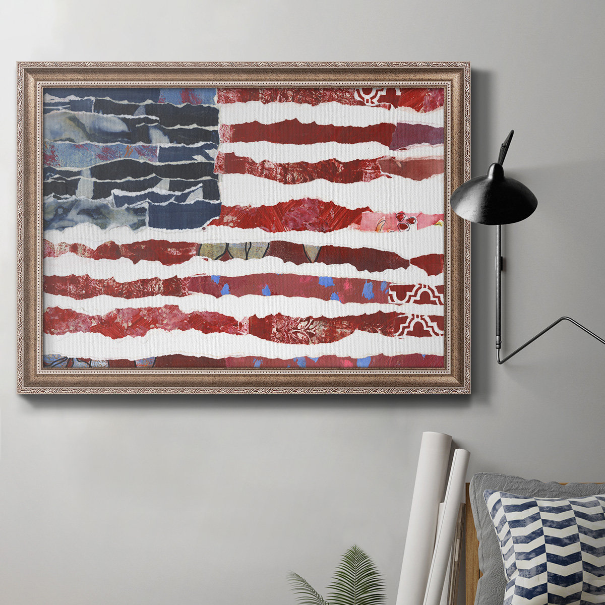 Rosalind Wheeler Patriotic Collage Flag II - Print | Wayfair