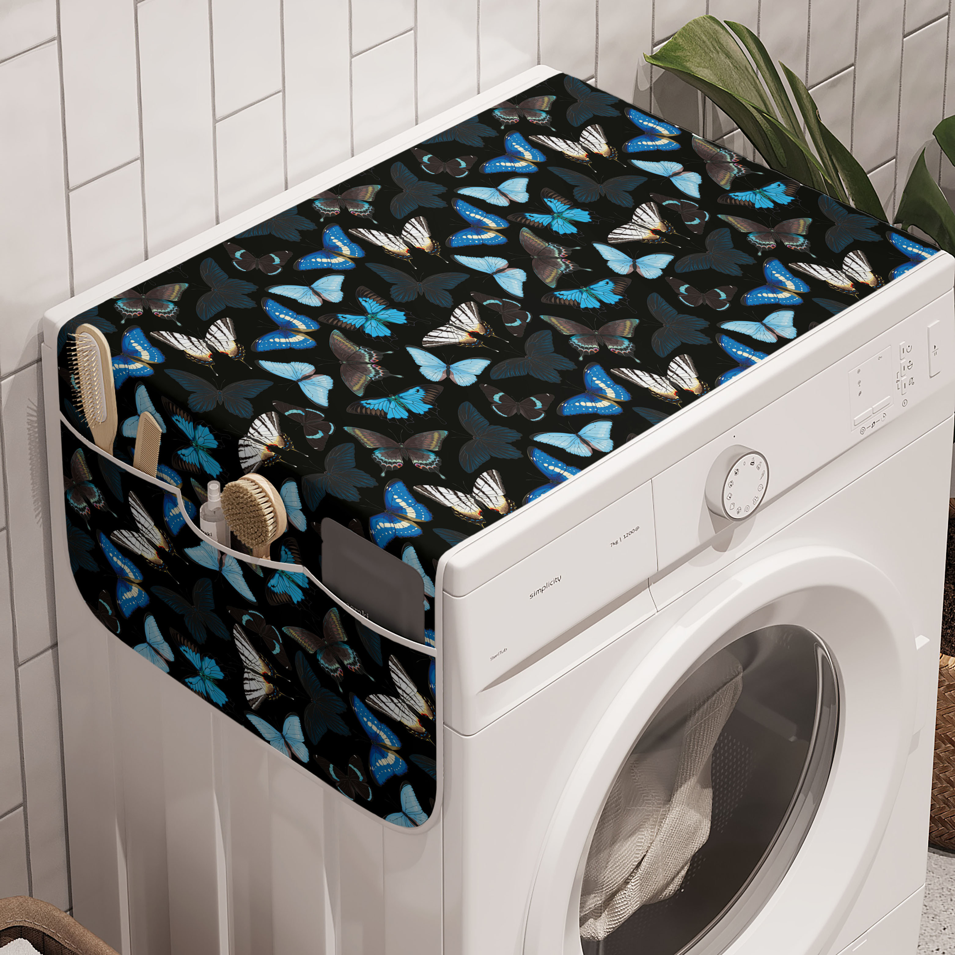 East Urban Home Butterfly Washing Machine Organizer Pack of 2 47" x 18. ...